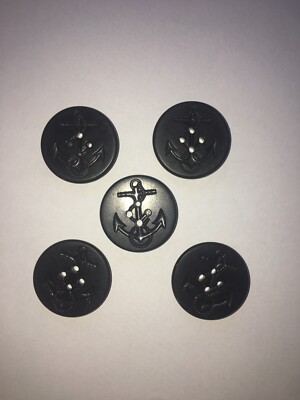 5 Vintage Original USGI Navy Pea Coat Black Anchor Buttons Free US ...