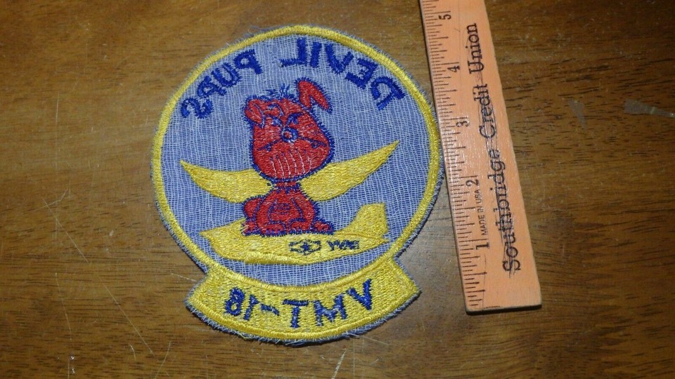 DEVIL PUPS US MARINE CORPS VMT-18 USMC IWO JIMA ALL ORIGINAL PATCH BX V ...