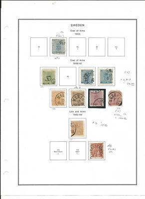Sweden Collection 1855 to 1877 on 2 Album Pages, Used Classics | eBay