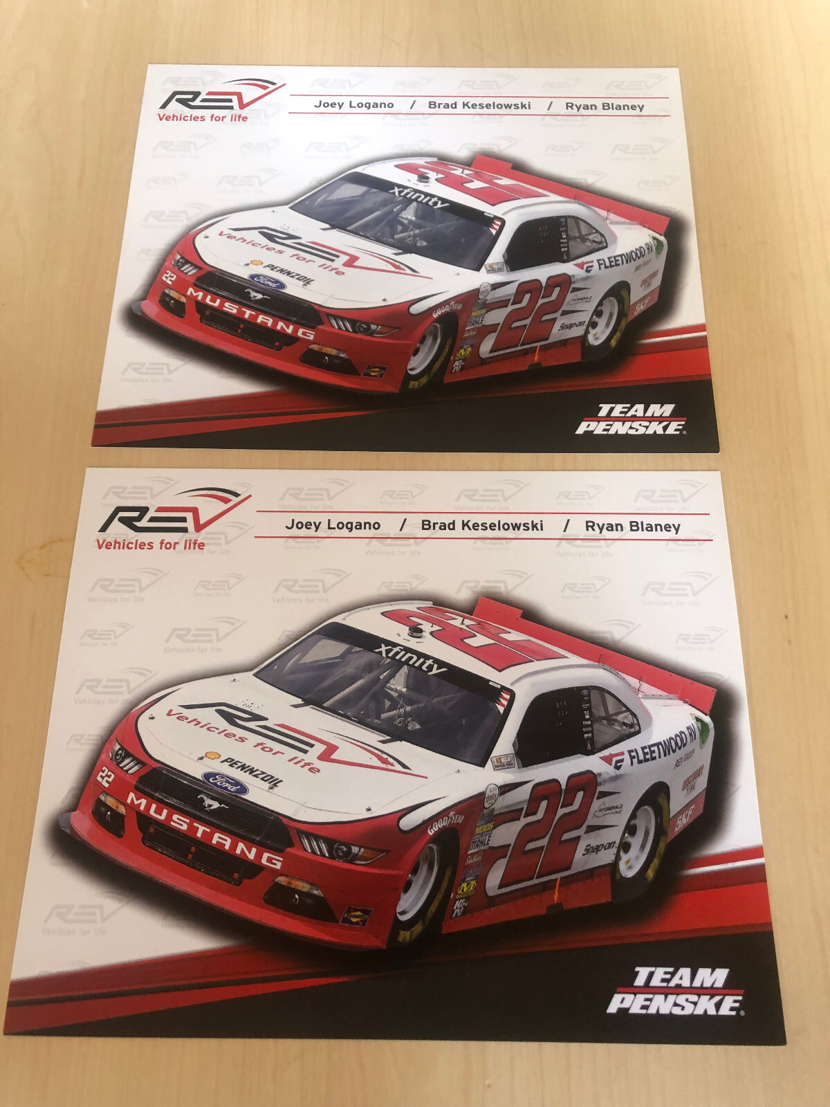 LOT of 2 Rev Vehicles for Life Penske Keselowski, Logano, Blaney Hero ...