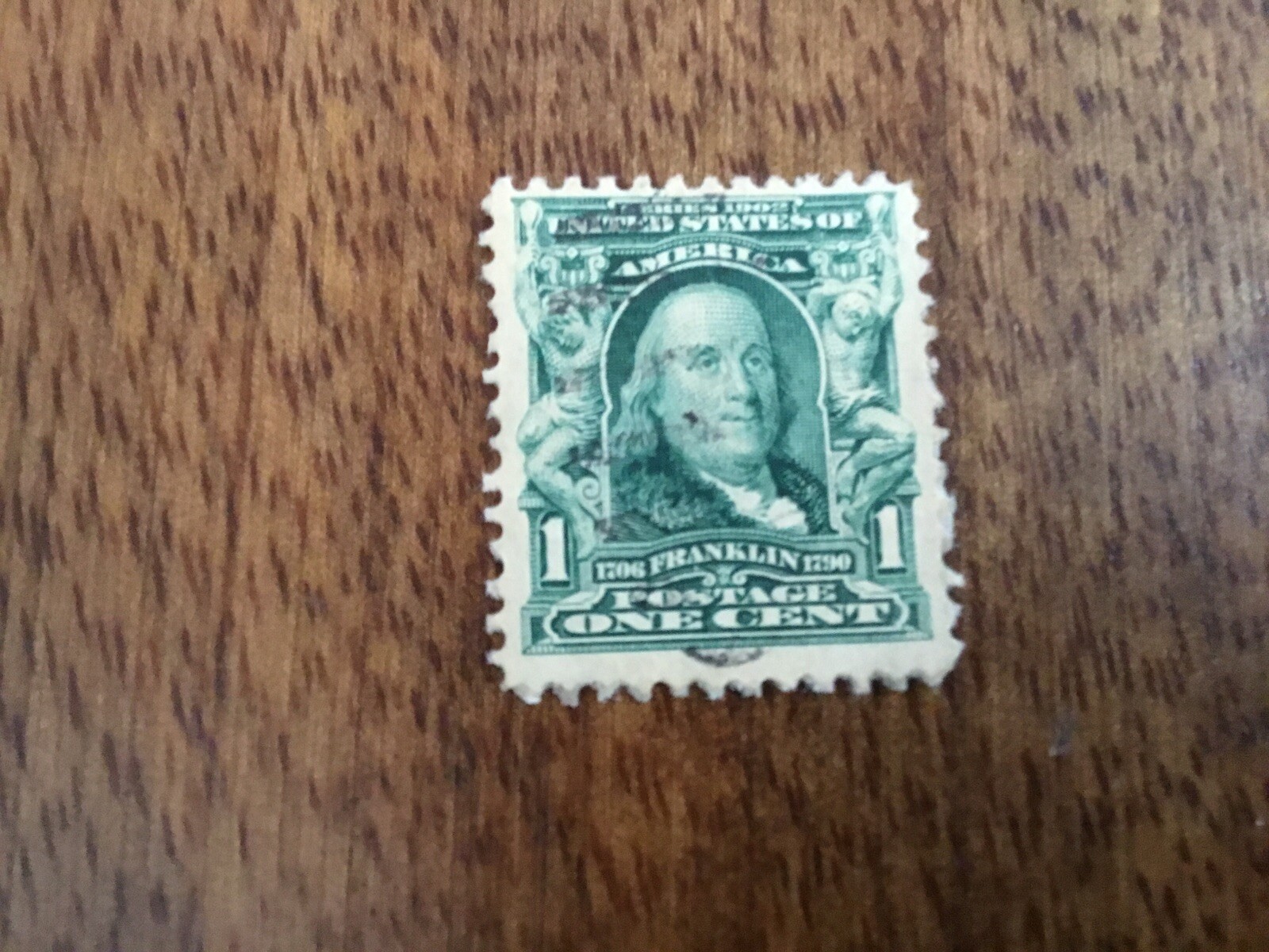 BEN FRANKLIN US Postage 1 Cent Stamp-Green-RARE USED STAMP!! 1900s | eBay