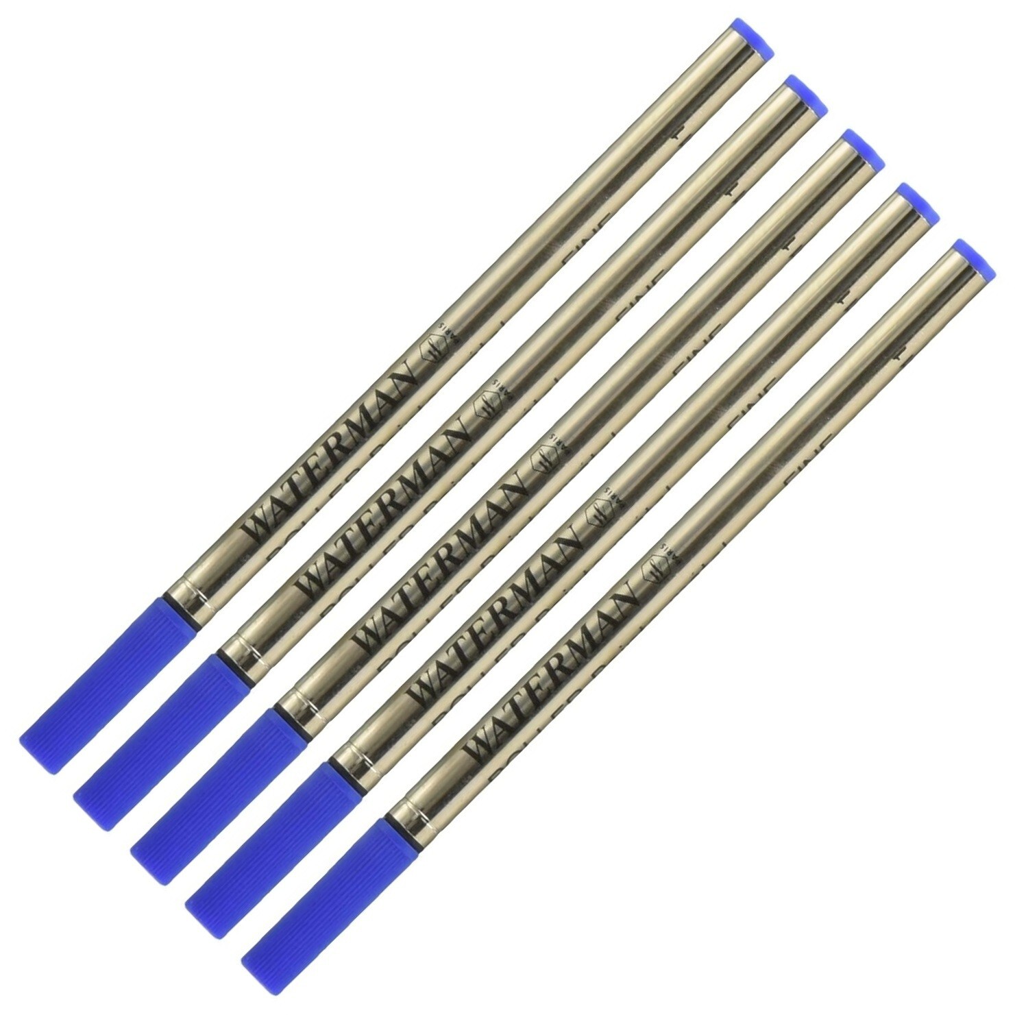 Genuine Waterman Rollerball Pen Refills, 5 Pack, Blue Fine, Bulk Packed ...