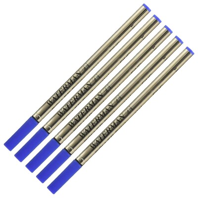 Genuine Waterman Rollerball Pen Refills, 5 Pack, Blue Fine, Bulk Packed ...