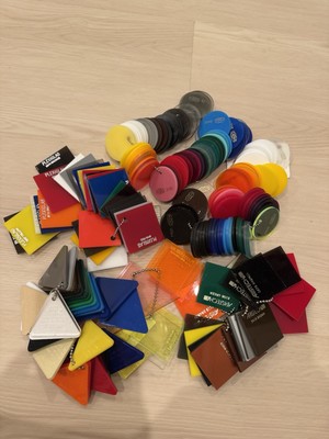 Vintage ACRYLIC SAMPLES SWATCHES Set Colored Colors Plastic Plexiglass ...