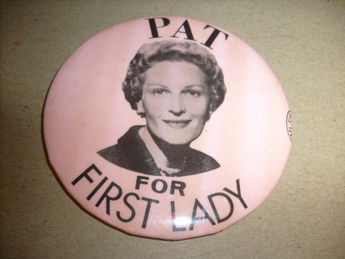 Pat Nixon 1968 First Lady campaign pin button political pinback PINK | eBay