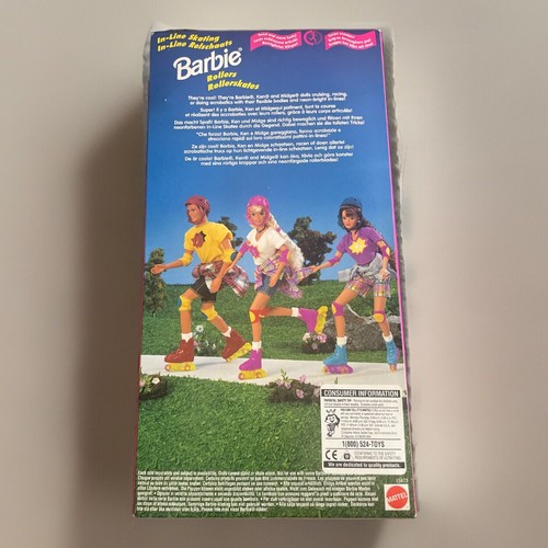 In-Line Skating Barbie Doll w/ Rollerskates 1995 Mattel 15473 Multi ...