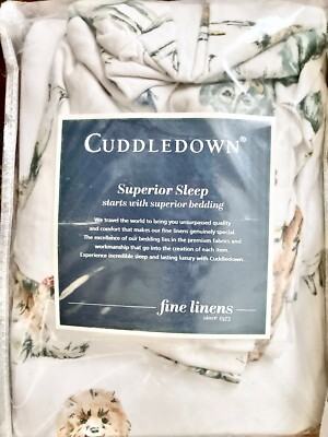 NWT Cuddledown FULL FITTED Sheet+2 PILLOWCASES Flannel DOGS COTTON ...