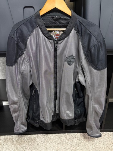 Harley-Davidson Mesh Riding Jacket Men’s XL Gray & Black with Kevlar | eBay