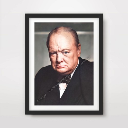 Winston Churchill Colour Portrait Art Print Poster British Photo 10 ...