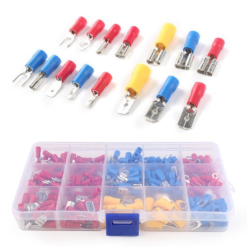 Assorted Insulated Electrical Wire Terminal Crimp Connector Spade Kits ...