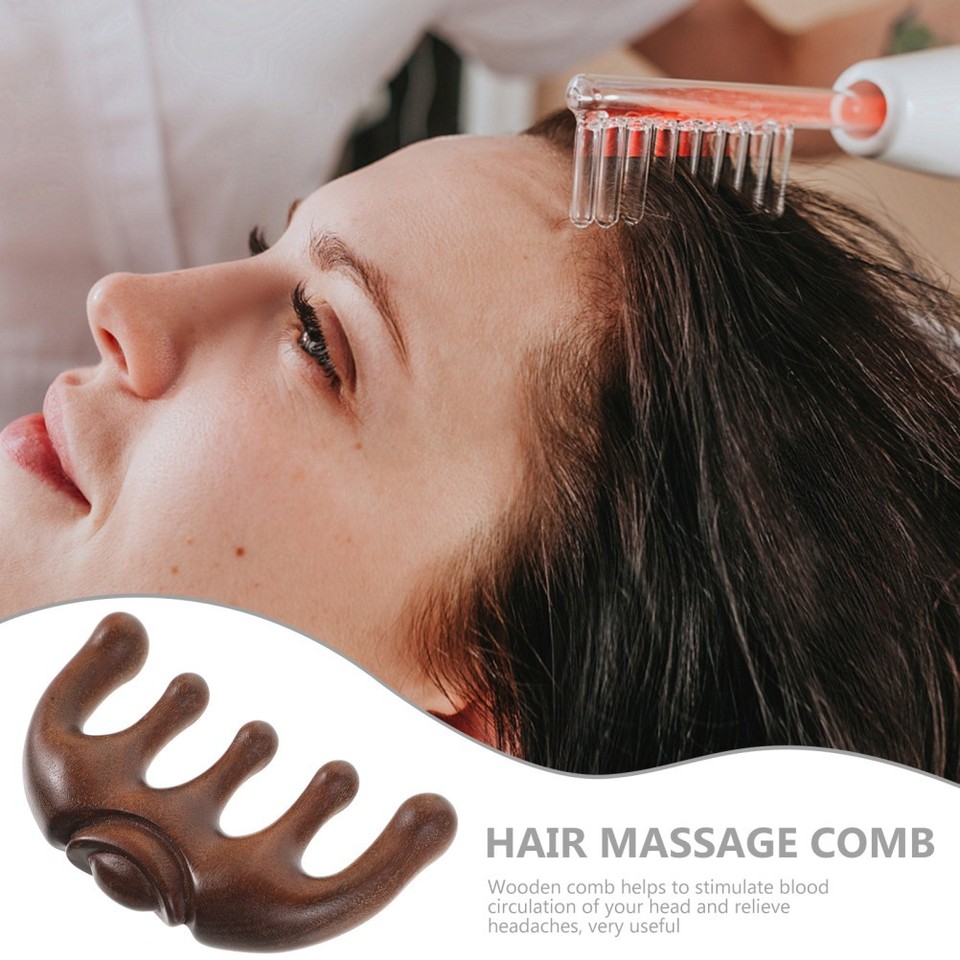 Wooden Wide Tooth Comb Household Wooden Hair Comfortable Comb Massage ...