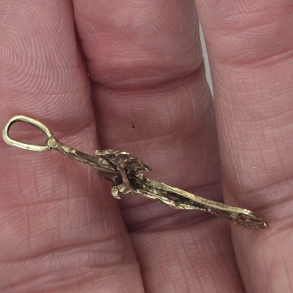 Ornate 10K Solid 417 Yellow Gold Crucifix Cross Intricate Design 1.5" x ...