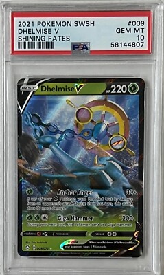 DHELMISE V PSA 10 2021 POKEMON SWSH SWORD / SHIELD HOLO-FOIL CARD ...