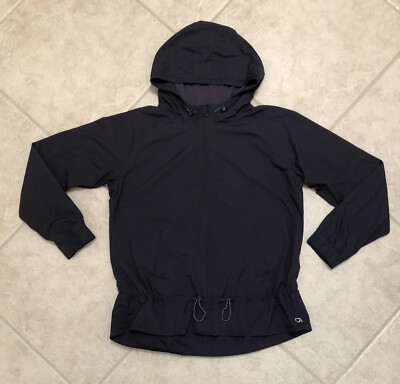 GAP Women's Purple Hoodie Windbreaker Lined Jacket Water Resistant Full ...