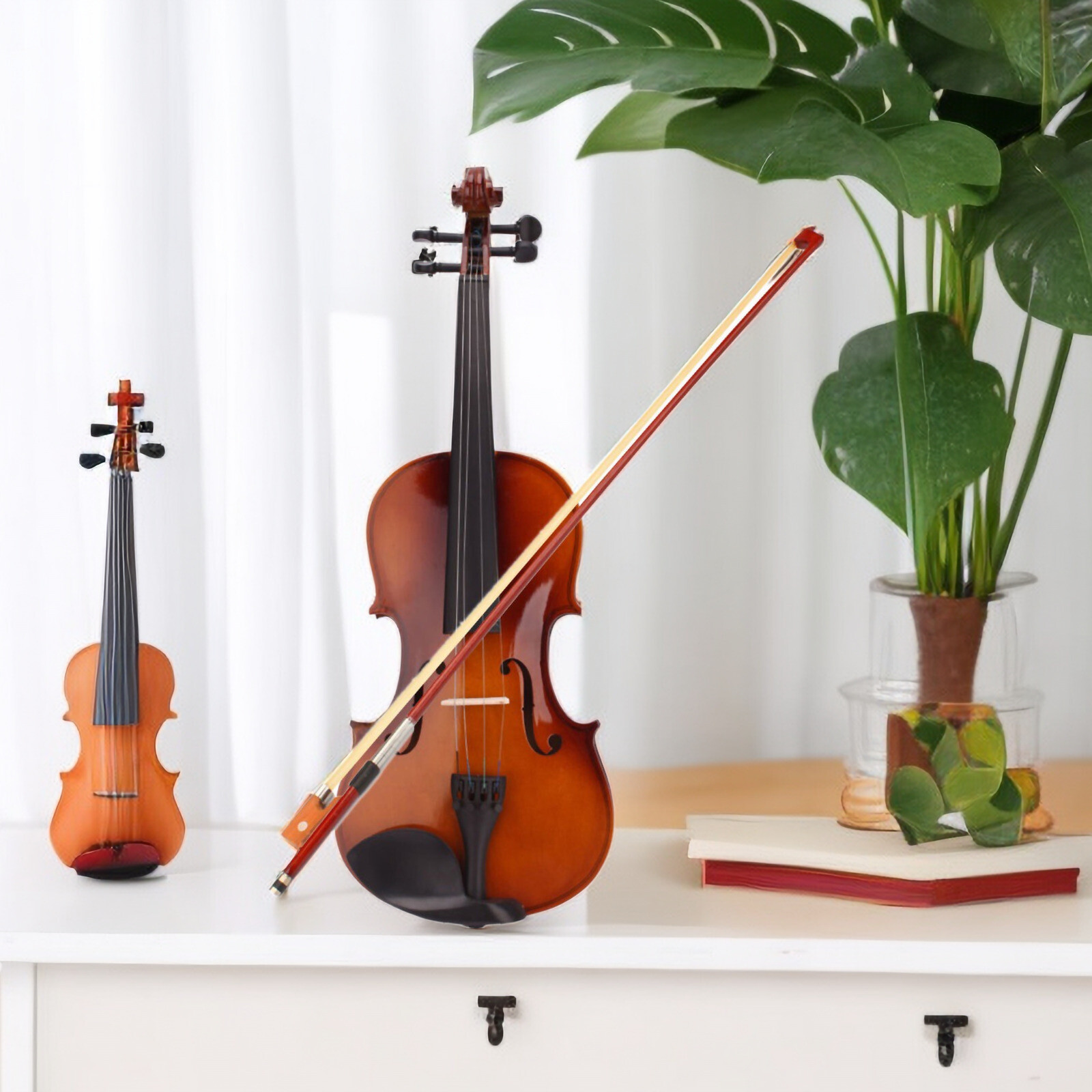 Full Size 4/4 Natural Acoustic Violin Set - Fiddle, Case, Bow, Rosin ...