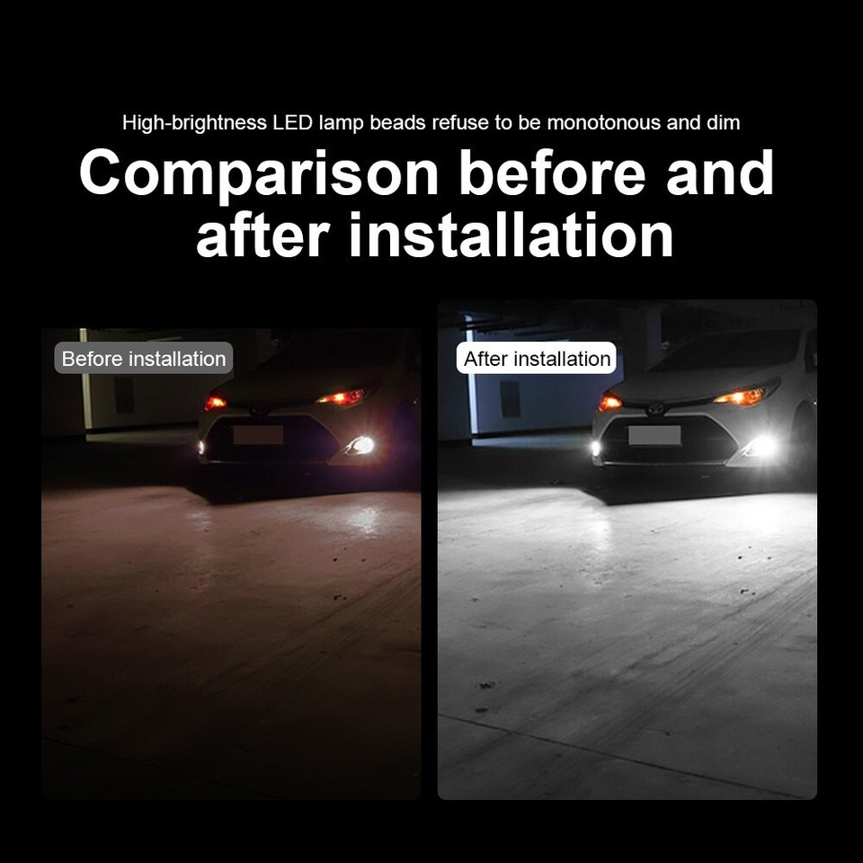 2X 9005 LED Laser Headlight Bulbs Projector 6000K White Auto Fog Lights ...