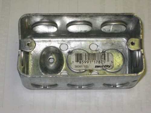 58361 1/2 Utility Box w/1/2" Conduit KO'S, Steel, W/ COVER ( 2 per lot ...
