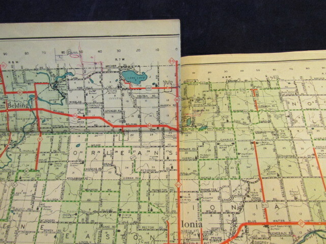Vintage Official 1949 Ionia County Michigan Road Map | eBay