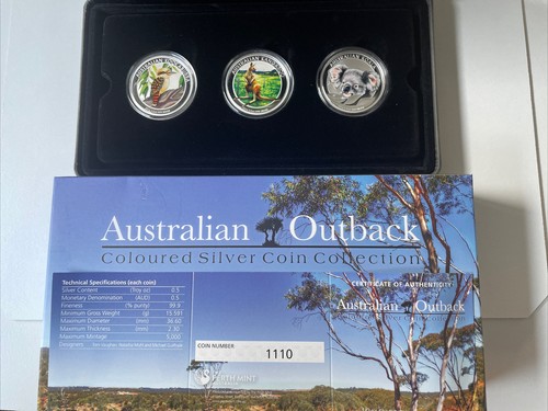 2014 Australian Outback Coloured Silver Three 50c Coin Collection Set ...