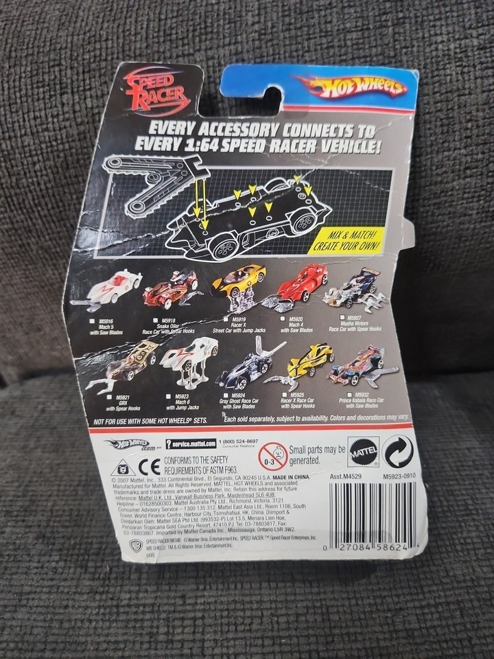 Hot Wheels Speed Racer Mach 6 Car With Jump Jacks Movie Accessory 1:64 ...
