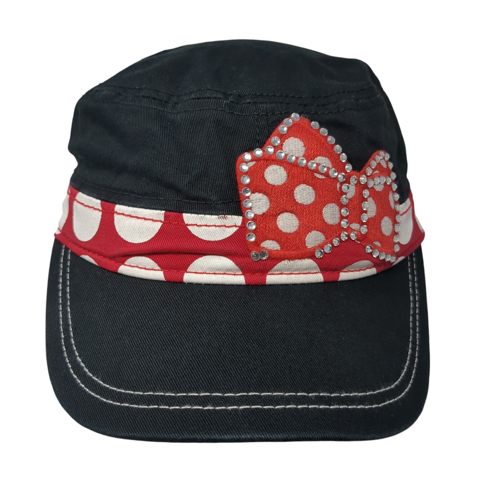 Minnie Mouse Cadet Army Cap Black OS Adjustable Rhine… - Gem