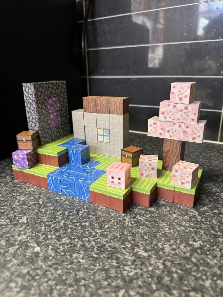 Minecraft Style Magnetic Building Blocks Stem Sensory Cubes Kids Toy ...