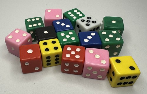 LOT Of 16 Mixed Color Dice/ Possibly Vintage | eBay