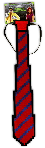 Computer Video Game 8 Bit Pixel Red and Blue Costume Necktie COSPLAY ...