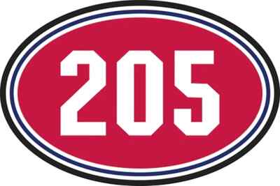 6 Pack 205 Alabama Oval Country State Bama Red White Vinyl Decal Bumper ...