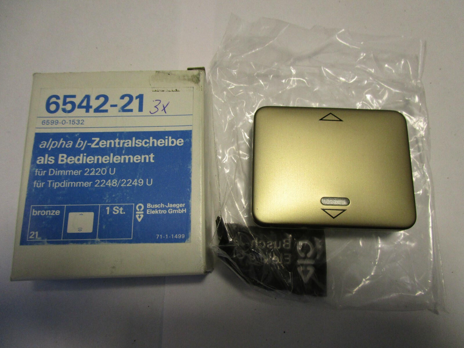 Busch Jaeger alpha bronze Bedienelementr 2220 U/Tipdimmer 2248/2249U ...