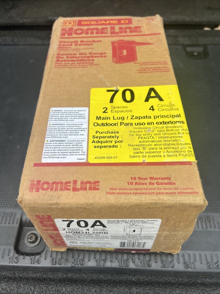 Square D Homeline Breaker Load Center HOM24L70RB outdoor, 2 space, 4 ...