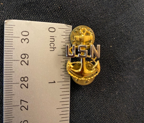 USN US Navy CPO Chief Petty Officer Hat Cap Badge Sterling Insignia Pin ...