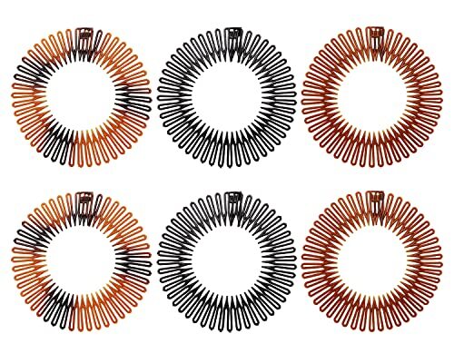 Stretch Hair Combs 6Pcs Flexible Plastic Full Circular Circle Classic ...
