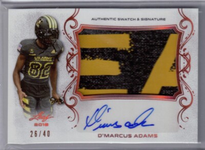 D'Marcus Adams 2018 Leaf Authentic Swatch & Patch Card #PA-DA1 # /40 | eBay