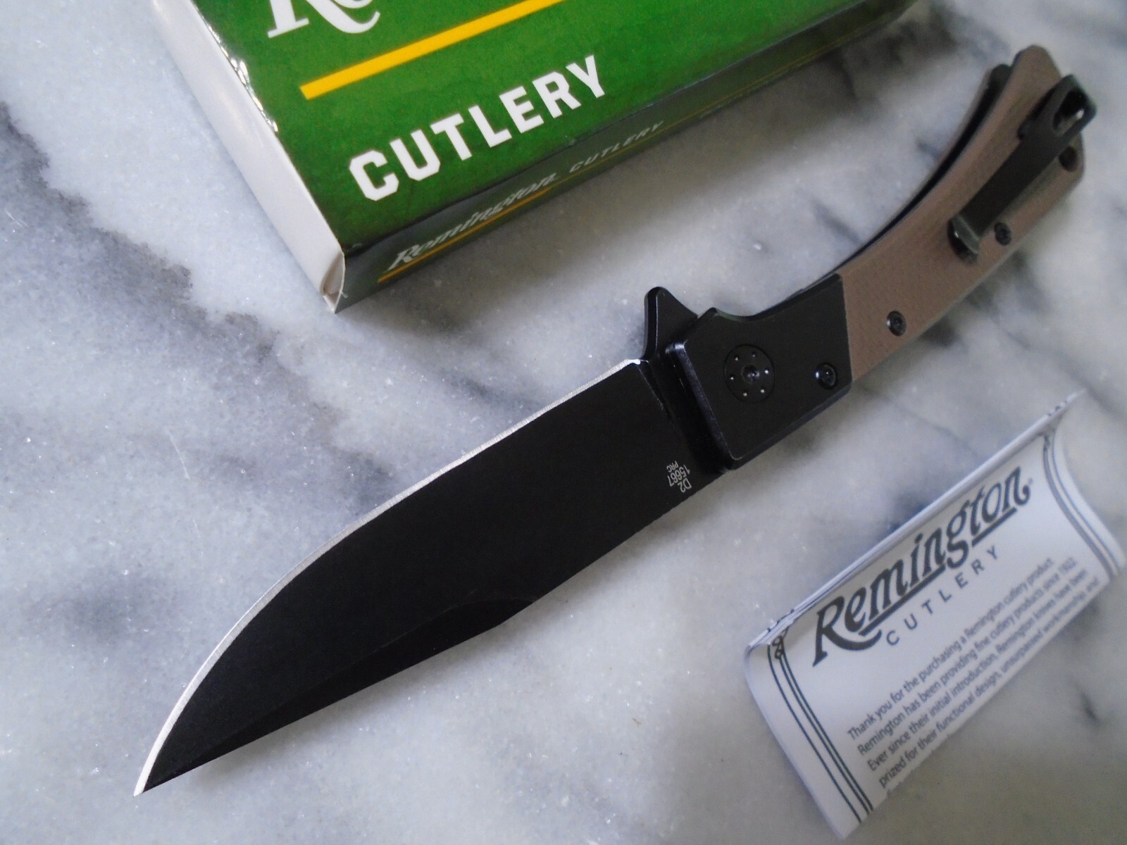 Remington Ball Bearing Pivot Tactical Pocket Knife D2 G10 Folder 15667 ...