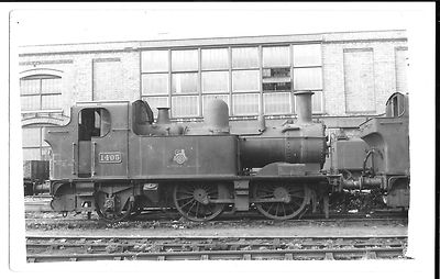 GWR 1400 Class 0-4-2T Locomotive no 1405 at Swindon Works, PC size, BR ...