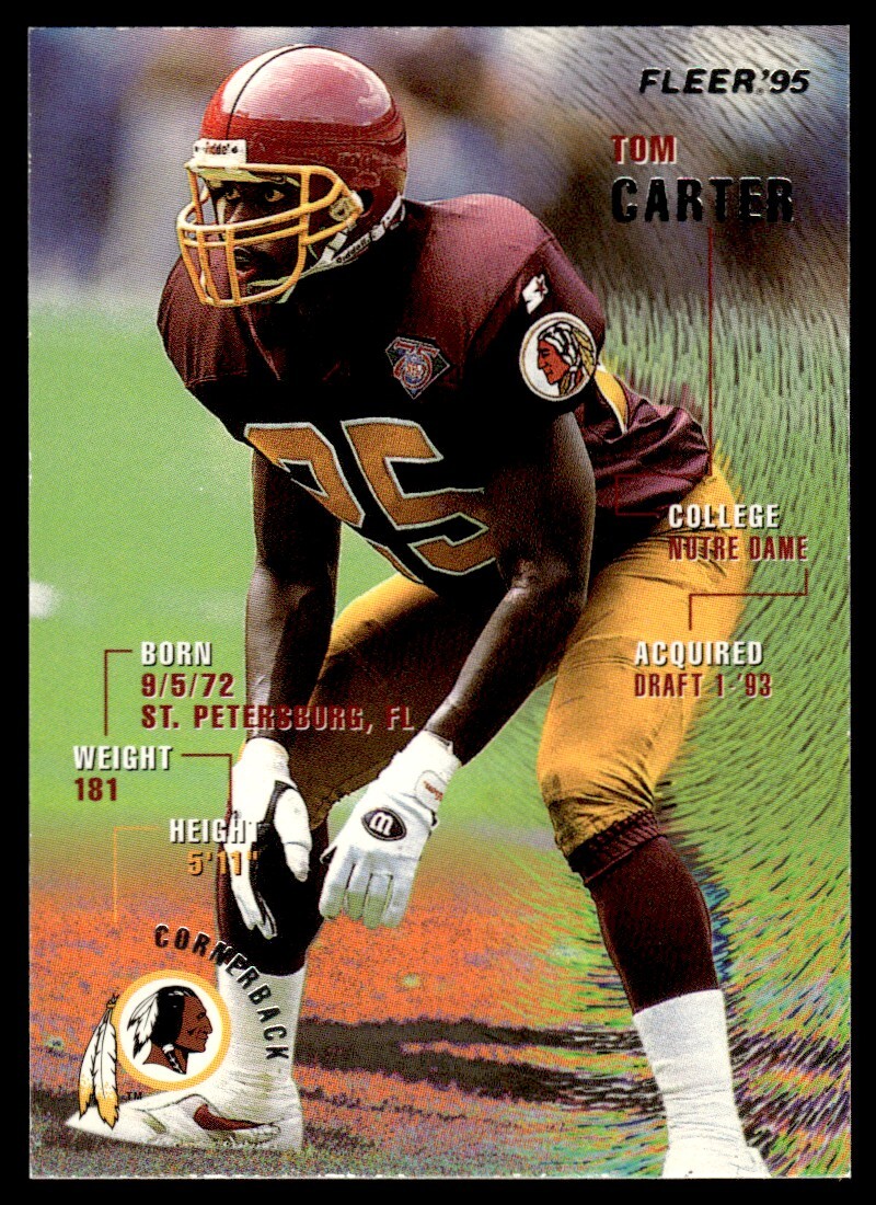 1995 Fleer Tom Carter Washington Redskins #383 | eBay