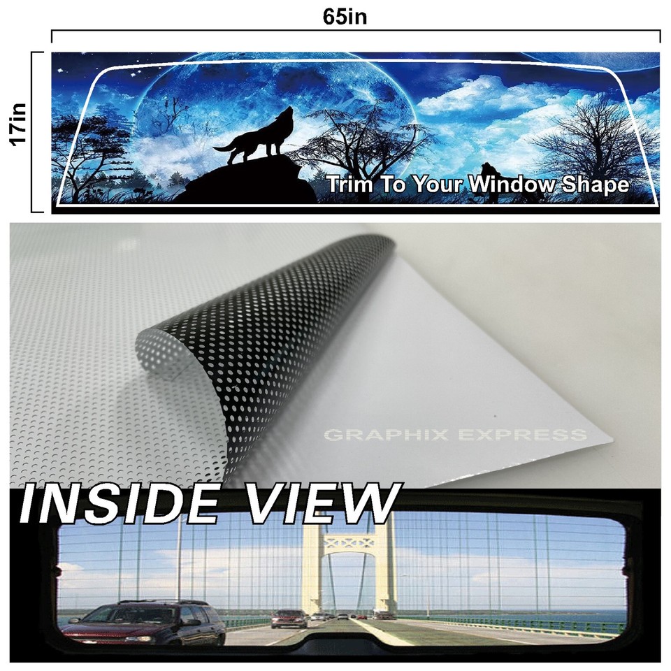 Truck Back Window Graphics Wolf (P560) See Through Rear Decal | eBay