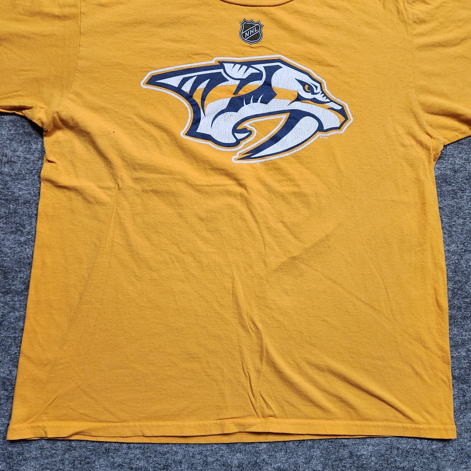 NASHVILLE PREDATORS T-Shirt Men's L Yellow Adidas Go-To Tee Crew P. K ...