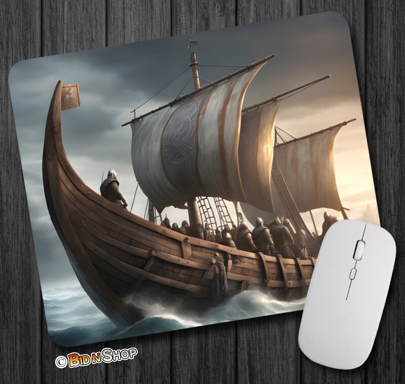 Viking Ship ~ Gaming Mouse Pad / Mousepad Nordic Norse Fantasy Art ...