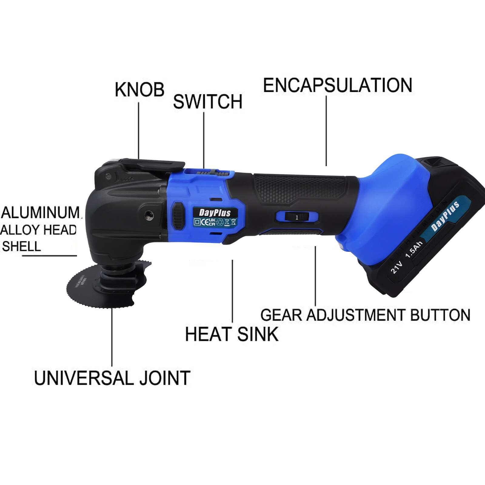 21V Cordless Oscillating Multi Tool Sander Scraper Saw with Accessories ...