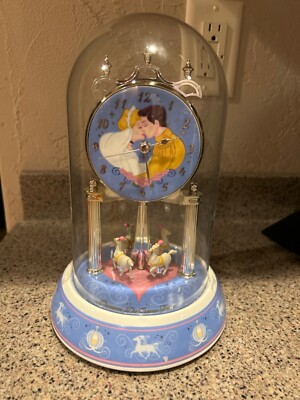 Disney Princess Cinderella Clock Porcelain Face Dial Glass Dome | eBay