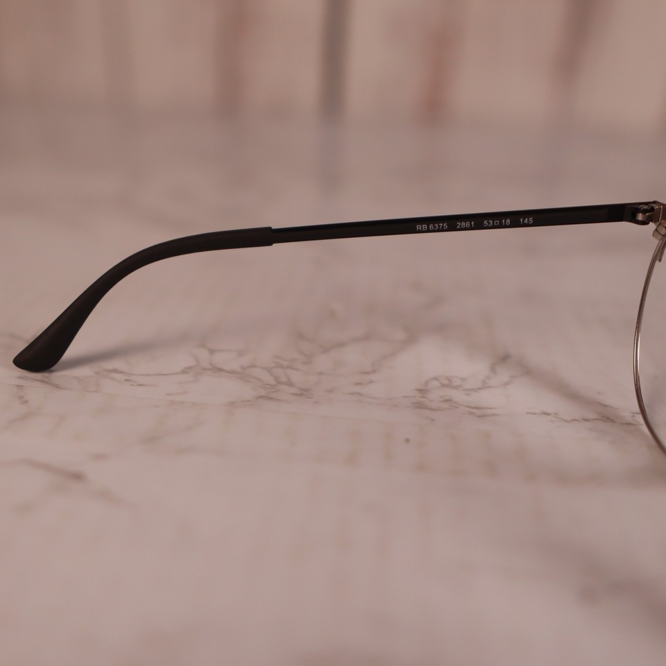 Ray-Ban Eyeglasses RB 6375 2861 Polished Black Silver Round Frame 53 ...