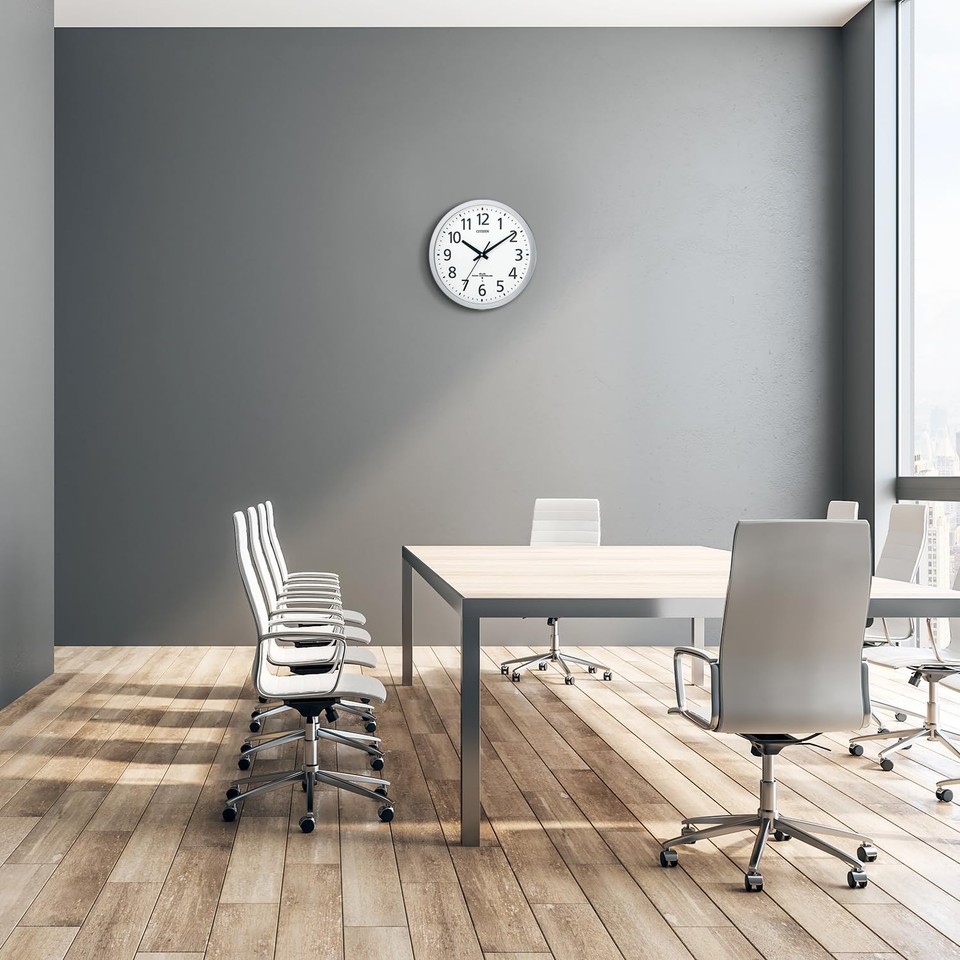 RHYTHM Wall Clock, Radio-Controlled, Office Clock, CITIZEN 8MY462-019 ...