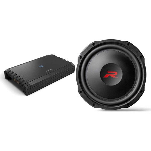 Alpine RS-W12D4 12" Shallow R-Series Sub w/ S2-A120M Mono Amp Bundle ...