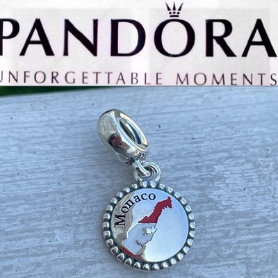 Pandora Monaco 🇲🇨 Exclusive Country Map Flag Colors Dangle Charm | eBay