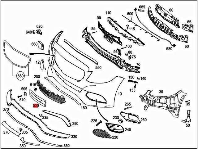 Genuine Mercedes-Benz License Plate Molding 2058800144 / 205-880-01-44 ...