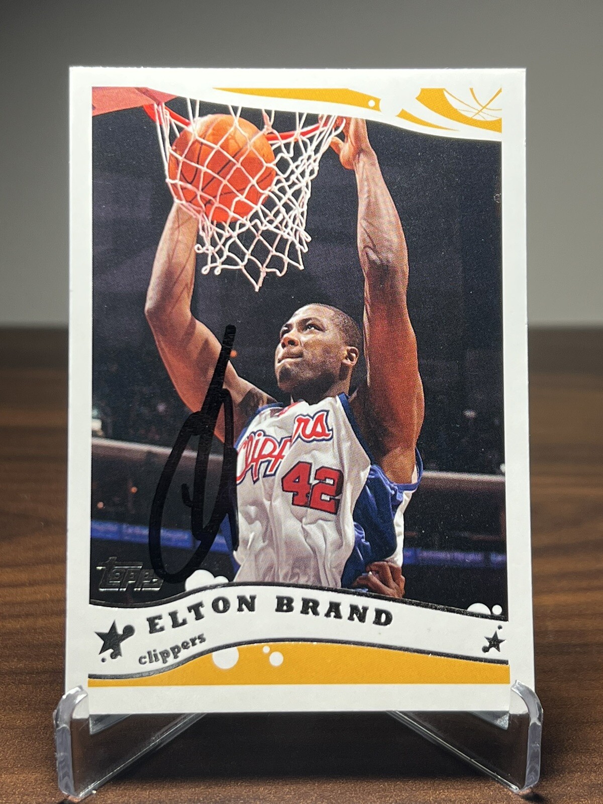 Elton Brand Signed Autographed 2005 Topps Basketball Card #170 Clippers ...
