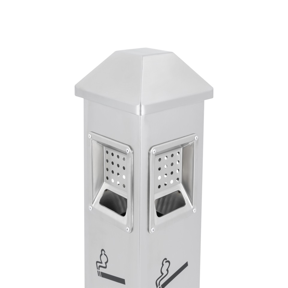 Metal Vertical Trash Bin Cigarette Butts Ash Outdoor Trash Can ...