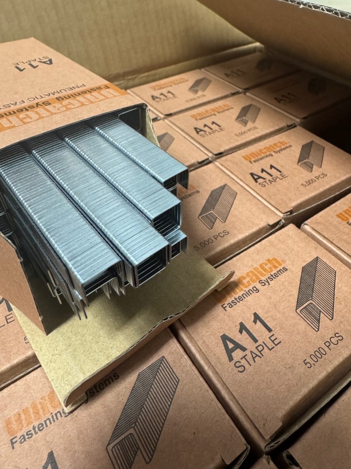 A11 3/8" (T50) Galvanized Staples 20 Boxes 5,000 Box 100,000 Cs ...